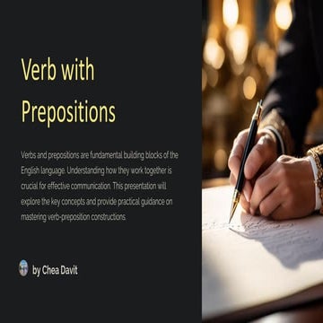 Verb-with-Prepositions in Enlish Subject | PPT