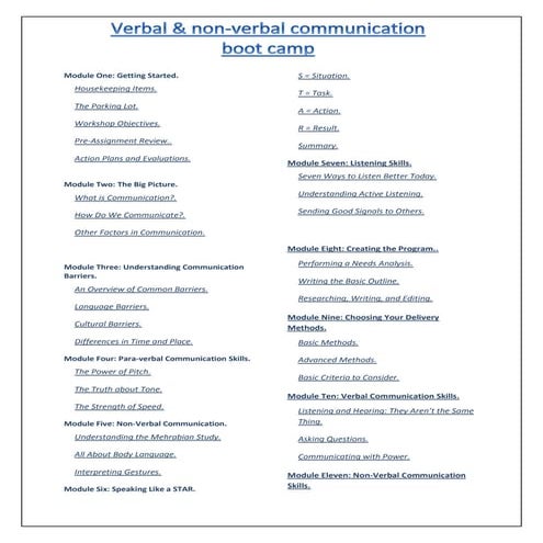 Verbal and non verbal comms | PDF