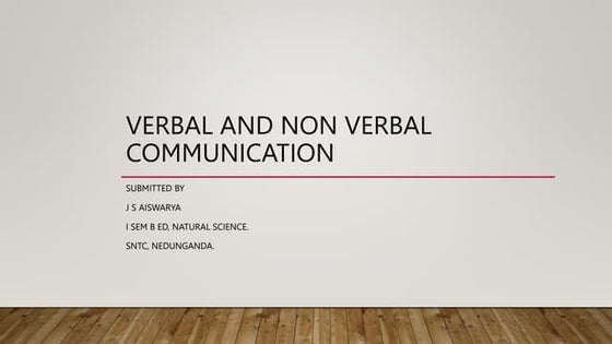 Verbal and nonverbal communication | PPT