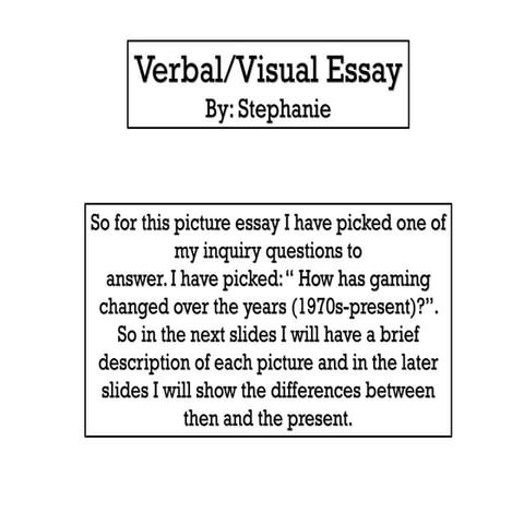 Verbal and visual essay | PPTX