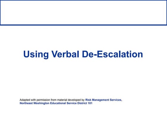 De escalation techniques | PPT