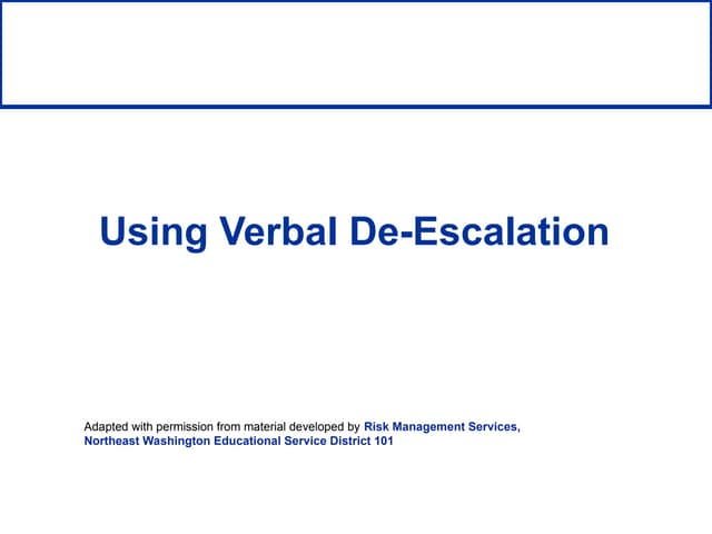 De escalation techniques | PPT