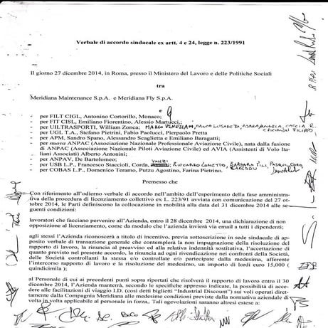 Verbale accordo-meridiana | PDF