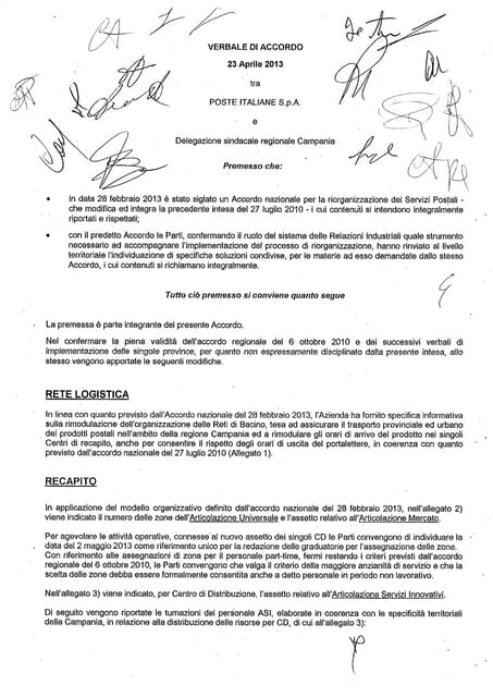 Verbale accordo campania sp 23 4 13 | PDF Verbale accordo campania sp 23 4 13 | PDF