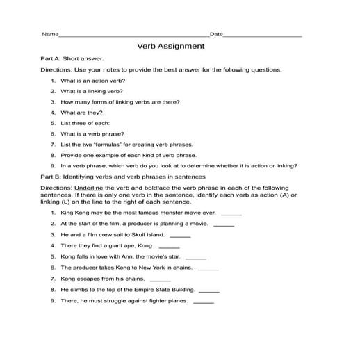 Verb assignment | DOC