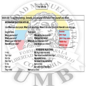 Teaching the verb To Be | PPT