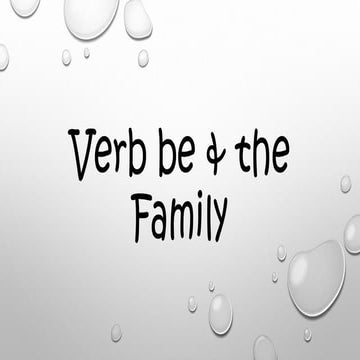 Verb be & the family | PDF