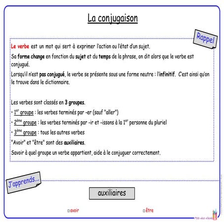ppt verbe infinitif et conjugue power point | PPTX