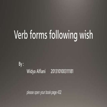 Verb forms following wish | PPTX