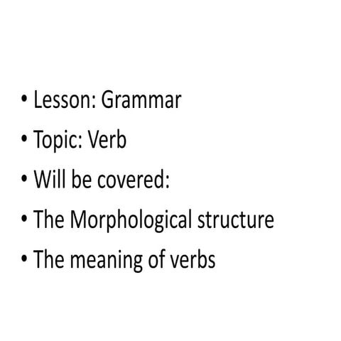 Verb grammar | PPTX