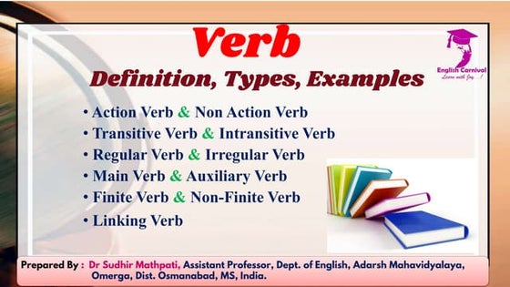 Presentation On Verbs | PPT