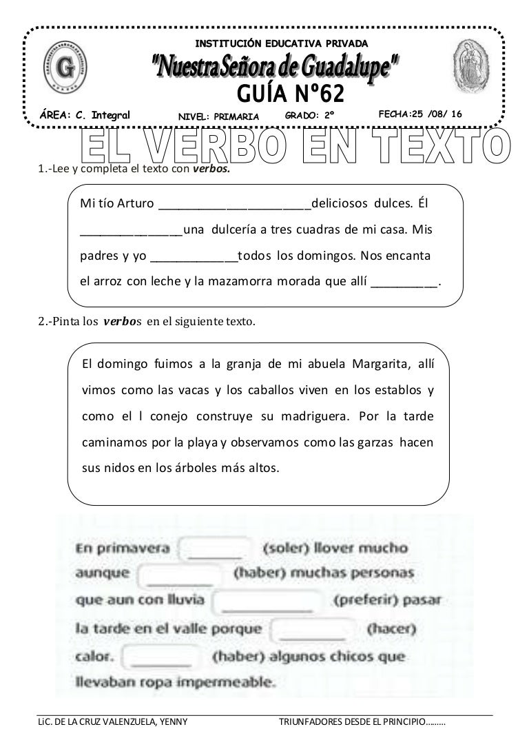 Verbo en texto