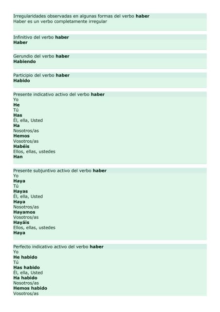 Modos y tiempos verbales español ingles | PDF