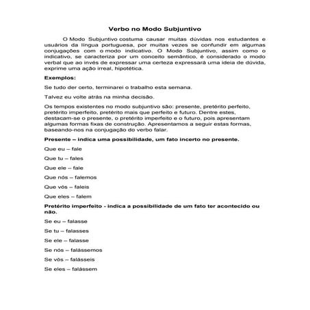 Modo conjuntivo- gramática 6º ano- apresentação. | PPT