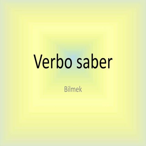 Verbo saber | PPTX