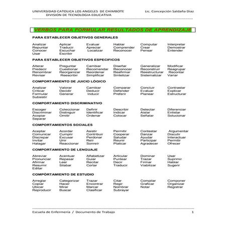 Verbos aprendizaje 2 | PDF