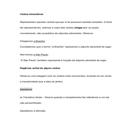 Exemplos De Verbos Intransitivos