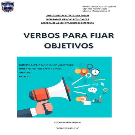 Verbos para Fijar Objetivos Taxonomía de Bloom | DOCX