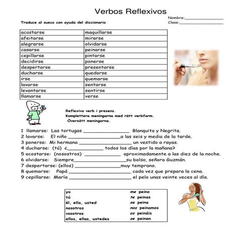 Verbos Reflexivos Regulares Ejercicios Los Verbos Reflexivos En