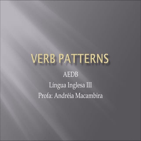 Verb patterns | PPT