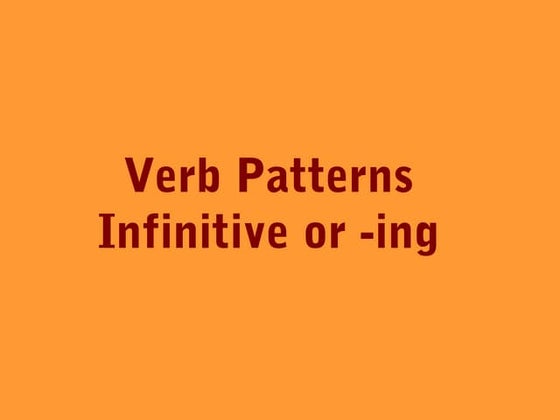 verb pattern | PPT