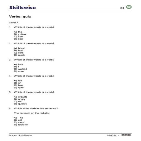 Verb quiz | DOC