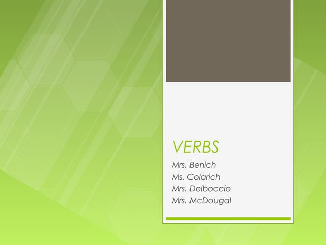 Types of Verbs | PPT