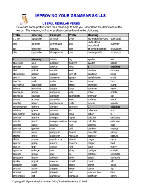 Verbos en pasado simple | PDF