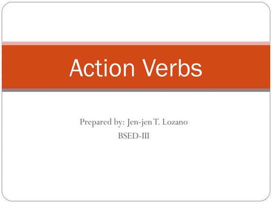 Action verbs PPT | PPT
