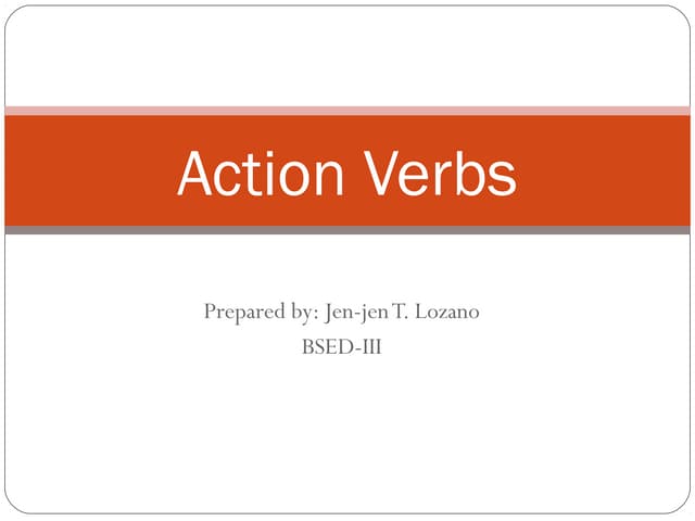 Types of Verbs | PPT