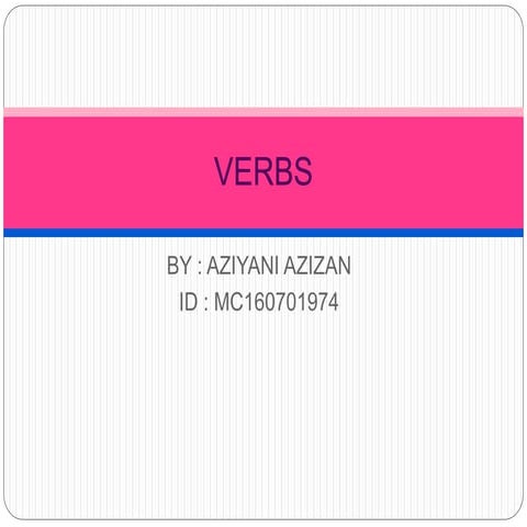 Verbs (LESSON PLAN 1) | PPTX