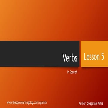 Spanish lesson - Lesson 5: Verbs | PPT