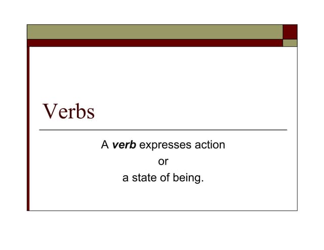 Presentation On Verbs | PPTX