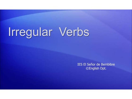 Irregular verbs 11 20 | PPT