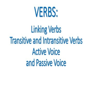 Verbs 2 grade 8 voice transitive etc | PPT