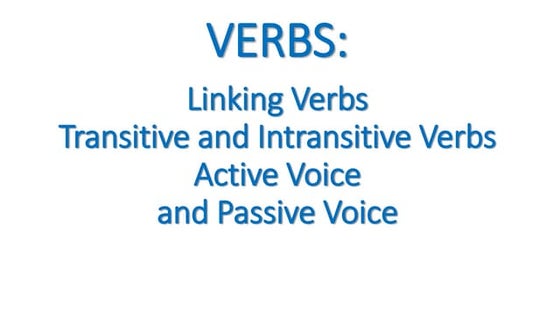 8 Transitive, Intransitive, and Linking Verbs.ppt | Wedding | Personal ...