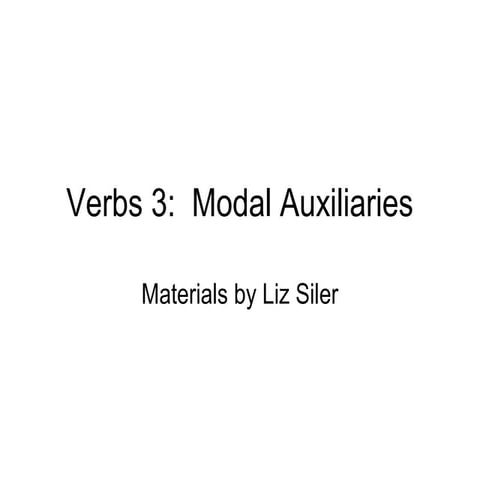 Modal Auxiliaries | PPT