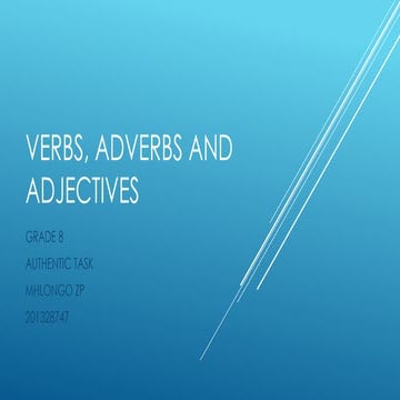 Verbs, adverbs and adjectives | PPTX