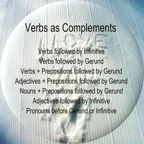 Verbs as complements | PPT