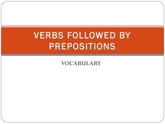 Verbs And Prepositions | PPT