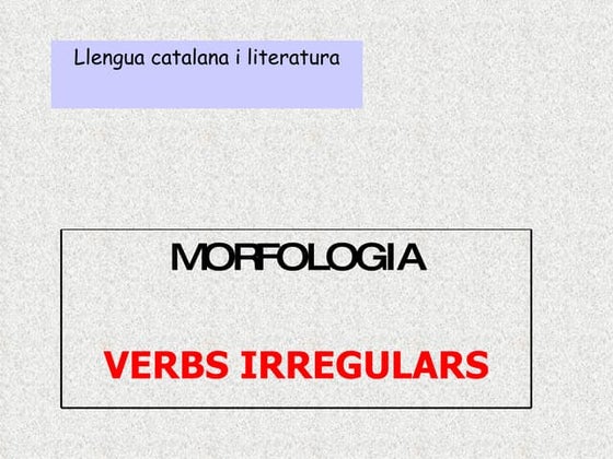 Verbs Irregulars Pdf