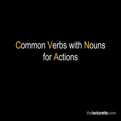 Verbs with nouns for actions | PPT