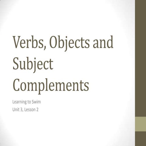 Verbs, objects and subject complements | PPTX