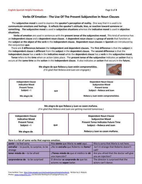 Subjunctive with verbs of emotion | PPTX