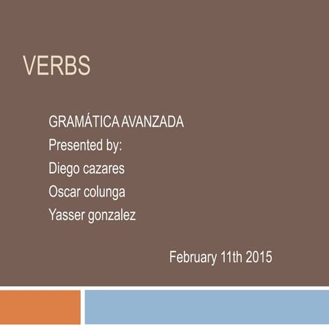 Verbs presentation | PPT