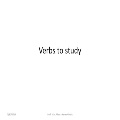 Verbs to study | PPTX