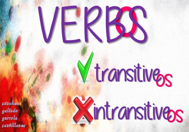 Transitive and intransitive verbs | PPTX