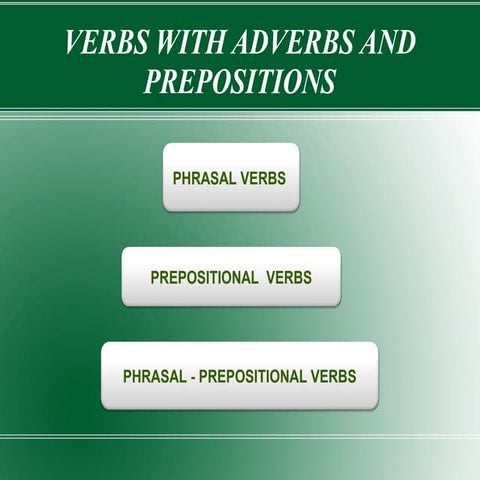 Verbs with adverbs and prepositions | PPT
