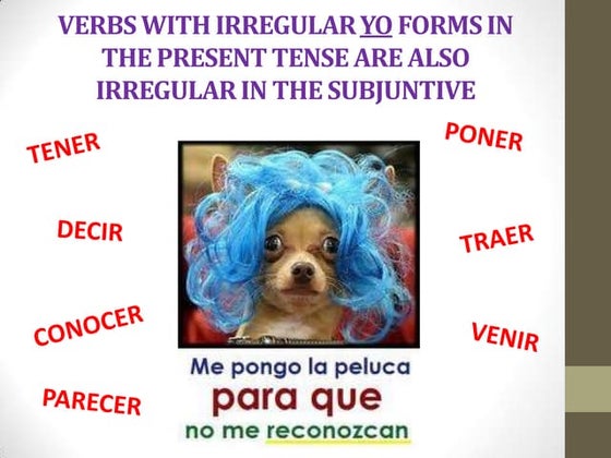 Irregular verbs in the subjuntivo | PPTX