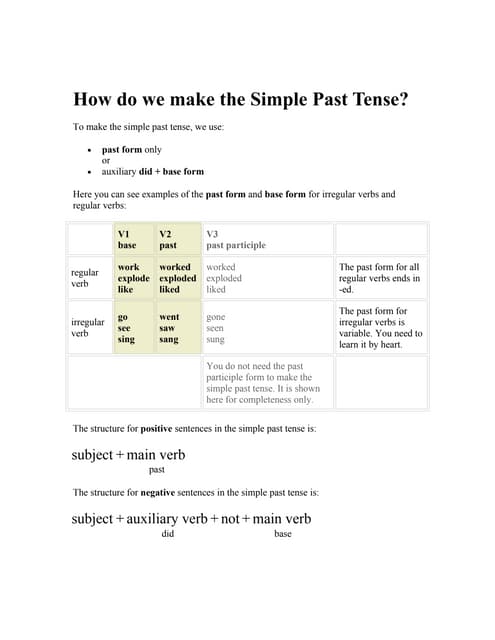 Simple present, past, and future tenses | PPTX